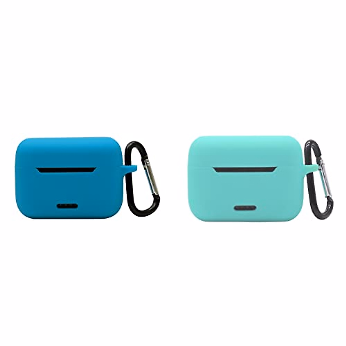 2 Pack Soft Rubber Silicone Protective Case Cover Compatible with TOZO NC2 Earbuds, Protective Skin Sleeve with Keychain (Light Blue+Light Green)