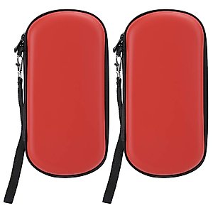 Heayzoki 2Pcs Carrying Case for PSV1000 2000 Console, Portable Storage Bag Protective EVA Hard Carry Case for PSP1000 2000 3000 and Accessories(red)