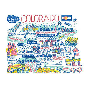 Allport Editions Statescapes Colorado Kitchen Towel - 100Percent Cotton Kitchen Dish Towel ,(T2954)
