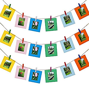 SUNMNS Wall Decor Hanging Display Paper Photo Frame Set Compatible with Fujifilm Instax Mini 11 9 8 70 90 26 Camera Films, Mini Link Printer, 30 Piece (Colorful)