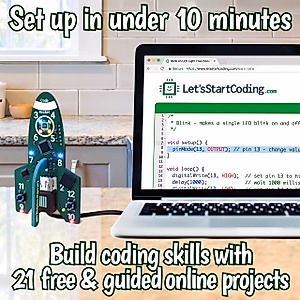 Code Rocket Coding Toy for Kids 8+. Girls & Boys Learn Block & Typed C++ Programming with Circuits. 20+ Space-Themed Projects Teach Code Hands-On. All-Inclusive Coding Game for Kids Ages 8-12+ & Teens