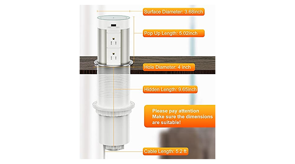 Automatic Pop Up Power Outlet with Wireless Charger