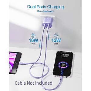 USB C Charger Pink Dual Port Phone Wall Adapter, Lemi 30w Power iPad USB A Type C Fast Charging Block GaN Chip, Compatible with iPhone15 14 13 Max 12 11 X Samsung Galaxy S22 Note 20 Google Pixel