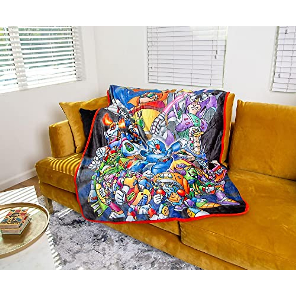 Mega Man X Fleece Throw Blanket | Plush Soft Polyester Cover For Sofa and Bed, Cozy Home Decor, Luxury Room Essentials | Capcom Video Game Gifts For Adults and Kids | 45 x 60 Inches