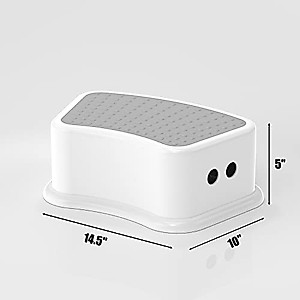 UNCLE WU (2 Pack) Kids Step Stool - Toddler Step Up Stool for Kitchen - Bathroom Safety Bottom as Toilet Stool - Slip-Resistant Surface1 Step Stool for Kids/Adult (Pink White)