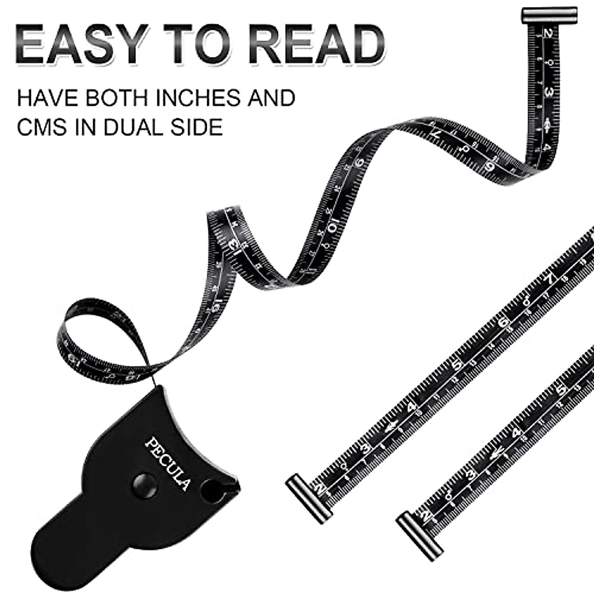 Body Measuring Tape 60 inch, Body Tape Measure, Lock Pin and Push Button Retract, Body Measurement Tape, Black