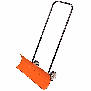 A.M. Leonard Poly Blade Wheeled SnoMover Snow Pusher - 36 Inches, Orange/Black