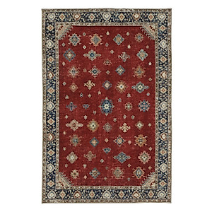 Soft Washable Faux Wool 2X3 Small Stain Resistant Rug Rubber Non-Slip Backing for Hallway Kitchen Bathroom Living Room Bedroom Entryway Indoor Doormat Bedside Carpet Mat (Dark Red, 2' x 3')
