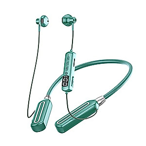 Neck Hanging Wireless Bluetooth Headset,Intelligent Digital Display Noise Cancellation Bluetooth Sport Headset Compatible with Android and iOS