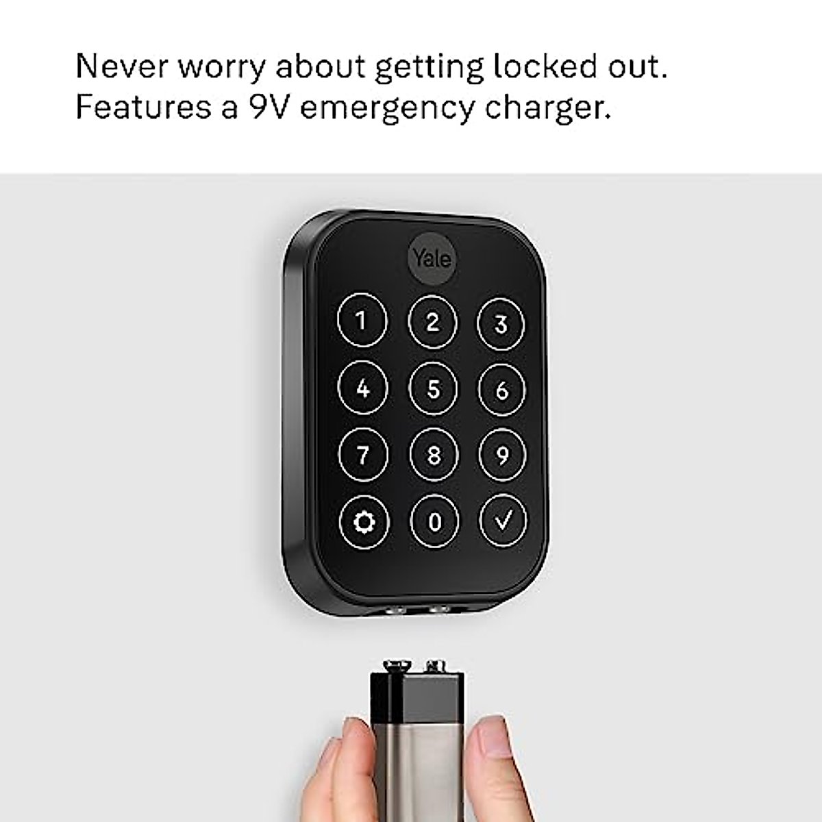 Yale Assure Lock 2 Plus Apple Home Keys (Tap to Open), Satin Nickel Wi-Fi Connected Keyless Smart Locks with Code Entry for Front Door or Back, YRD450-N-WF1-619