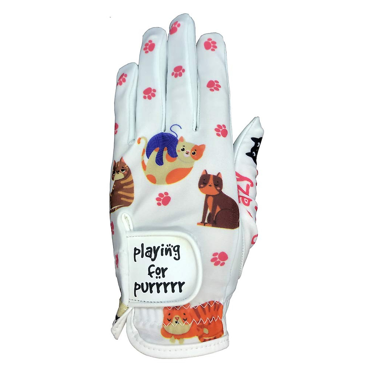 Giggle Golf Women's Golf Glove (Medium, Worn On Left Hand, Cat)