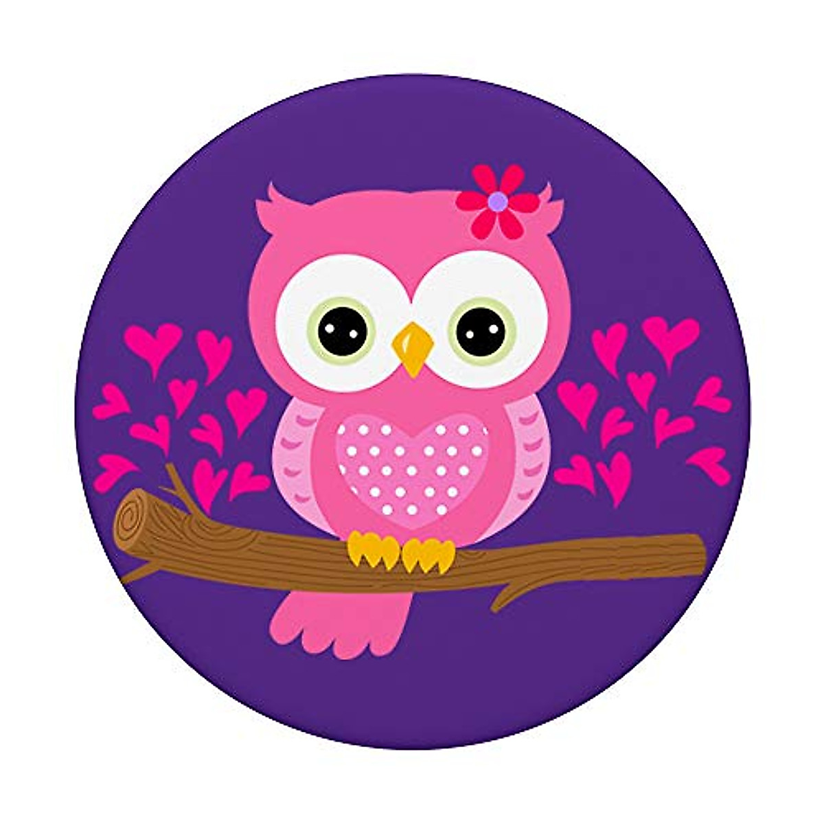Night Owl Gifts Owls Pink Purple PopSockets Swappable PopGrip