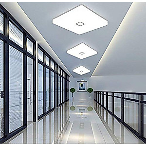 Airand 5000K LED Ceiling Light Flush Mount 24W 12.6in Square LED Ceiling Lamp for Kitchen Bathroom Hallway with 240Pcs LED Chips Without Flicker, 2050LM, IP44, 80Ra+, 180W Equivalent (Daylight White)
