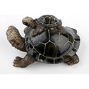 ABEESEA Sea Turtle Figurine Statue Garden Sea Turtle Animal Statue Indoor Outdoor Pond Decor - Mother and Child Turtle