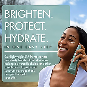 Bolden SPF 30 Brightening Face Moisturizer with Vitamin C | Broad Spectrum UVA/UVB Sunscreen | Applies Clear without Chalky Residue | Ideal for Melanin Rich Skin | 2.0 FL Oz