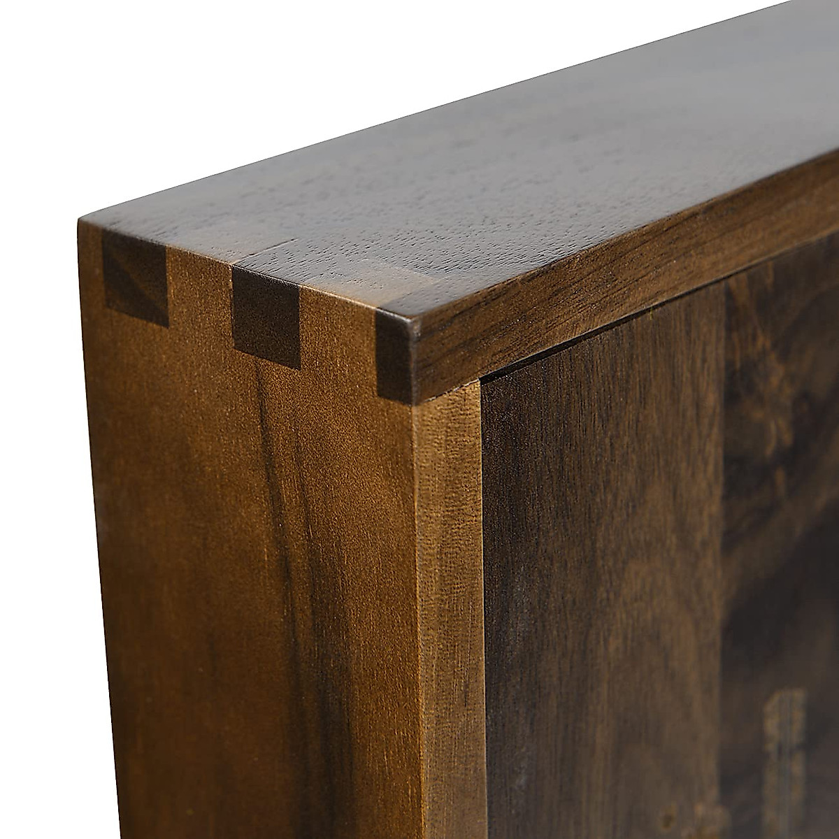 24"x 24" Square Solid Black Walnut Wood Serving Tray Ottoman Tray Extra Large Wood Trays with Handles Wooden Serving Tray for Oversized Ottoman Home Breakfast in Bed Tea Coffee