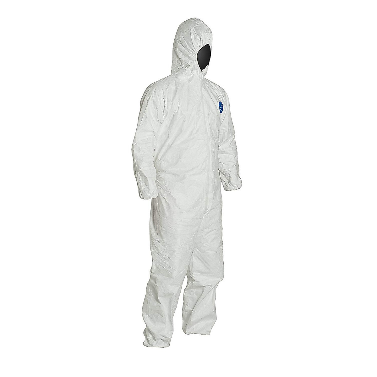 DuPont road workers, Unisex Adult TY127S Disposable Elastic Wrist, Ankle & Hood White Tyvek Coverall Suit 1428, Size Large, Sold by the Each