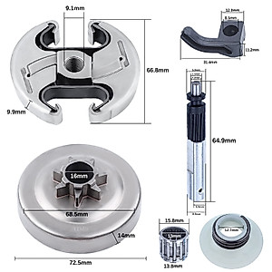 Adefol .325" 7T Clutch Drum 8pcs Kit For Husqvarna 340 345 350 Chainsaw Replacement Parts with Clutc, Spring, Needle Bearing, Oil Pump,Worm Gear, Oiler for 578097901, 503931801, 537110503 Accessories