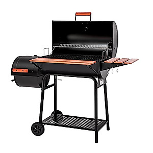 Royal Gourmet CC1830W 30 Barrel Charcoal Grill with Side Table, 627 Square Inches, Outdoor Backyard, Patio and Parties, Black