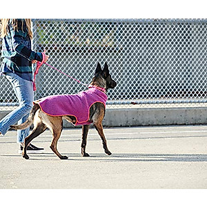 RC Pet Products Tundra Fleece Dog Coat, Cold Weather Dog Jacket, Size 14, Mulberry/Hot Coral