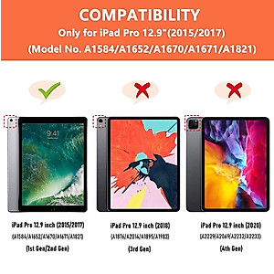 iCoverCase for iPad Pro 12.9 Case Clear, Ultra-Thin Transparent Soft TPU Back Cover Resistant Flexible Case for iPad Pro 12.9"(2015/2017) (Clear)