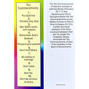 Thelma's Shop Ten Commandments Bookmarks for Kids and Adults Church Gifts Religious (50 Count)