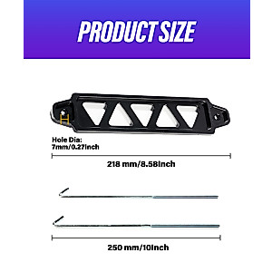 AOCISKA Battery Hold Down Bracket, Universal Crossbar Car Battery Holder Kit with 10in J Bolts,Car Battery Lock Down Sets,Aluminum Alloy Battery Tie Down Mount Bracket,Hold Lock Accessories (Black)