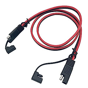 SAE to SAE Extension Cable - 12AWG Quick Disconnect Wire Harness with Waterproof Cover for Solar Panel Battery Automotive RV Camp Trailer Tractor （3FT） Black