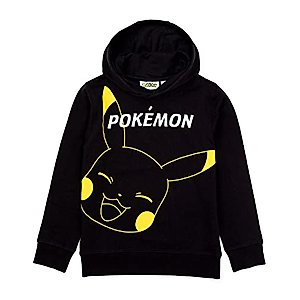 Pokemon Hoodie Boys Kids Game Gifts Pikachu Black Jumper Pullover 5-6 Years