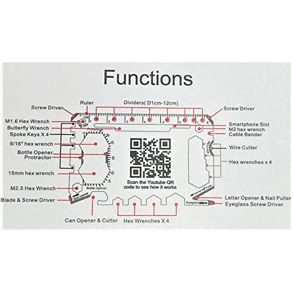 18-in-1 Snowflake Multi-tool with Wallet Multi Tool Credit Card Stainless Steel Bottle Opener, Box Cutter, Phillips Screwdriver, Allen Wrench, Credit Card Multi Toll Gift Set, Survival Gear (black)