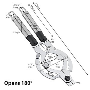 Leifheit Extra Wide Stainless Steel Lid and Jar Opener | Black and Silver, 11 x 5.75 x 0.25 inches
