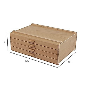 HG Art Concepts Artists Storage Chests - Premium Studio Organizer for Paint Tubes, Brushes, Pecils, Markers, & More! - 4 Drawer