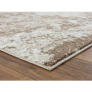 LUXE WEAVERS 6097 Abstract Marble Modern Area Rug, Brown/Size 5 x 7