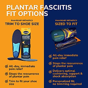 Dr. Scholl's Plantar Fasciitis Sized to Fit Pain Relief Insoles // Shoe Inserts with Arch Support for Men and Women, 1 Count