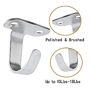 Hanging Hooks Ceiling6Pack,Stainless Steel 304 Hooks Heavy Duty ,Hooks Mounted for Hanging Coats,Towels