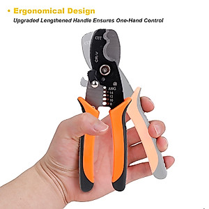 7in Cable Cutter Wire Stripper 8-14 AWG, Heavy Duty for Aluminum Copper, Communication Cables Wire Stripping Tool And Multi-Function Hand Tool，Professional Handle Design 518020A