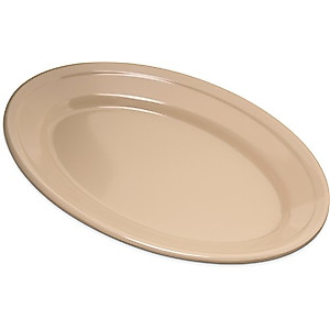 Carlisle FoodService Products 4356325 Dallas Ware Melamine Oval Platter Tray, 9.25" x 6.25", Tan (Pack of 24)