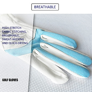 yamato Golf Gloves Kids Youth Junior Toddler Boys Girls 1 Pair Left Right Hand Breathable Microfiber Synthetic Golf Glove for Age 4-13 Years Old Great Golf Gift for Kids (M, Blue)