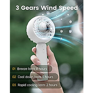 SWEETFULL Portable Handheld Fan Personal Air Conditioner mini Fan Semiconductor Cooling Small Personal Cooler USB Rechargeable hand held Fan Cute Design Fan for women indoor/outdoor, 3 Speeds
