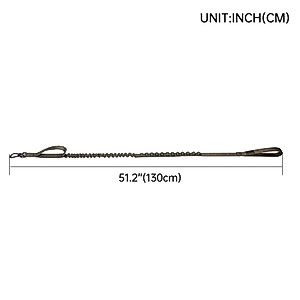 Excellent Elite Spanker Tactical Bungee Dog Leash Military Adjustable Dog Leash Quick Release Elastic Leads Rope with 2 Control Handle(Ranger Green)