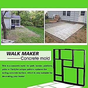 CJGQ 20"x20"x1.8" Plus Size Walk Maker Reusable Concrete Path Maker Molds Stepping Stone Paver Lawn Patio Yard Garden DIY Walkway Pavement Paving Moulds (8-Grid)