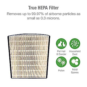 Hunter HP800 Multi-Room Whole Home Console Air Purifier Features Energy Star Certification True HEPA Filter, Multiple Fan Speeds, Soft Touch Digital Control Panel, Sleep Mode, Timer, Accent Light