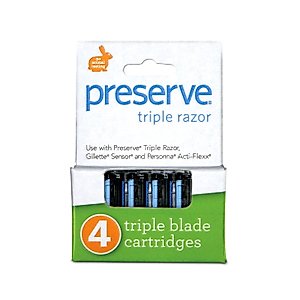 Preserve Shave 3 Replacement Cartridges for Preserve Shave 3 Razor, 4 Count
