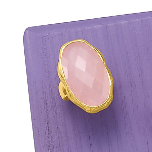 Ross-Simons 17.00 Carat Rose Quartz Ring in 18kt Gold Over Sterling. Size 8