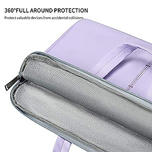 15.6 Inch Laptop Sleeve Shoulder Bag Computer Carrying Case for HP Envy x360/Pavilion 15.6/Victus Gaming Laptop, Dell Inspiron, Lenovo IdeaPad/Legion 5, Asus VivoBook for Women, Purple