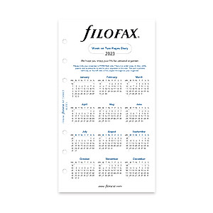 Filofax Refill, Personal/Compact Size, Week-to-View, White Paper, Ruled, English, 2023 (C68418-23) (68418-2018)