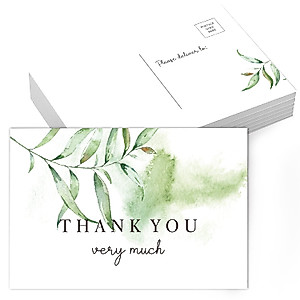 TENTADO Thank You Postcards, Blank with Mailing Side, thank you cards for Wedding, Baby or Bridal Showers, Birthday, Graduation, Parties, Business, Blank Postcards (Set of 50) 4" x 6"