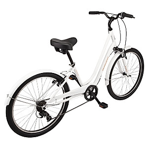 Schwinn Regioneer Womens Hybrid Comfort Bike, 26-Inch Wheels, 7 Speed, 16.5-Inch Steel Frame, Alloy Linear Brakes, White