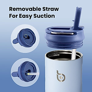 BOTTLE BOTTLE Insulated Water Bottle 24oz with Straw Lid and Handle for Sports Travel Gym Stainless Steel Water Bottles Double-Wall Vacuum Metal Thermos Bottles Leak Proof BPA-Free (blue gradient)