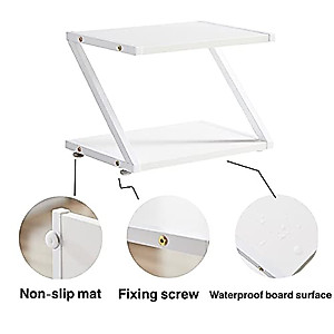 infini Printer Stand Multi-Purpose Desktop Organizer Printer Storage Rack and Shelf 2-Layer Desktop Storage Shelf Desktop Printer Stand with Paper Storage Very Suitable for Home or Office (White)
